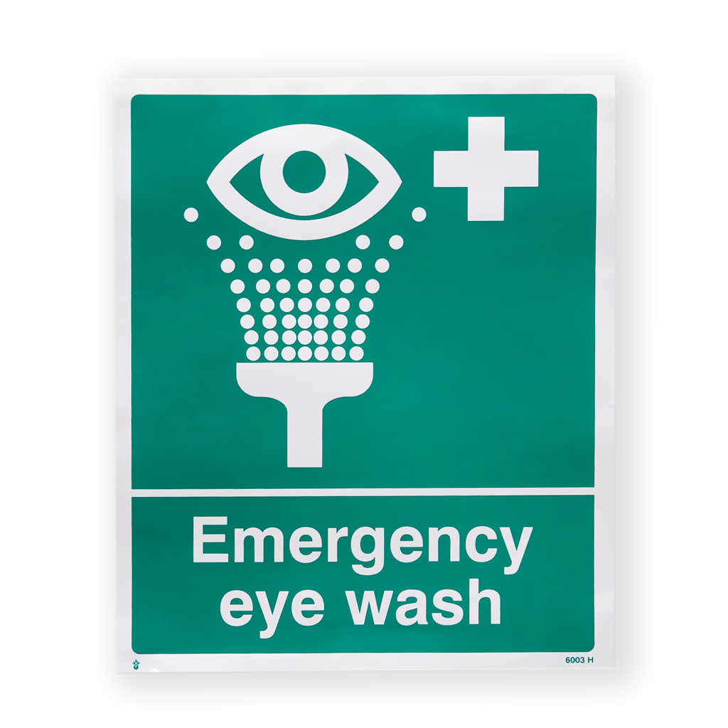 Self-Adhesive Emergency Eye Wash Safety Sign