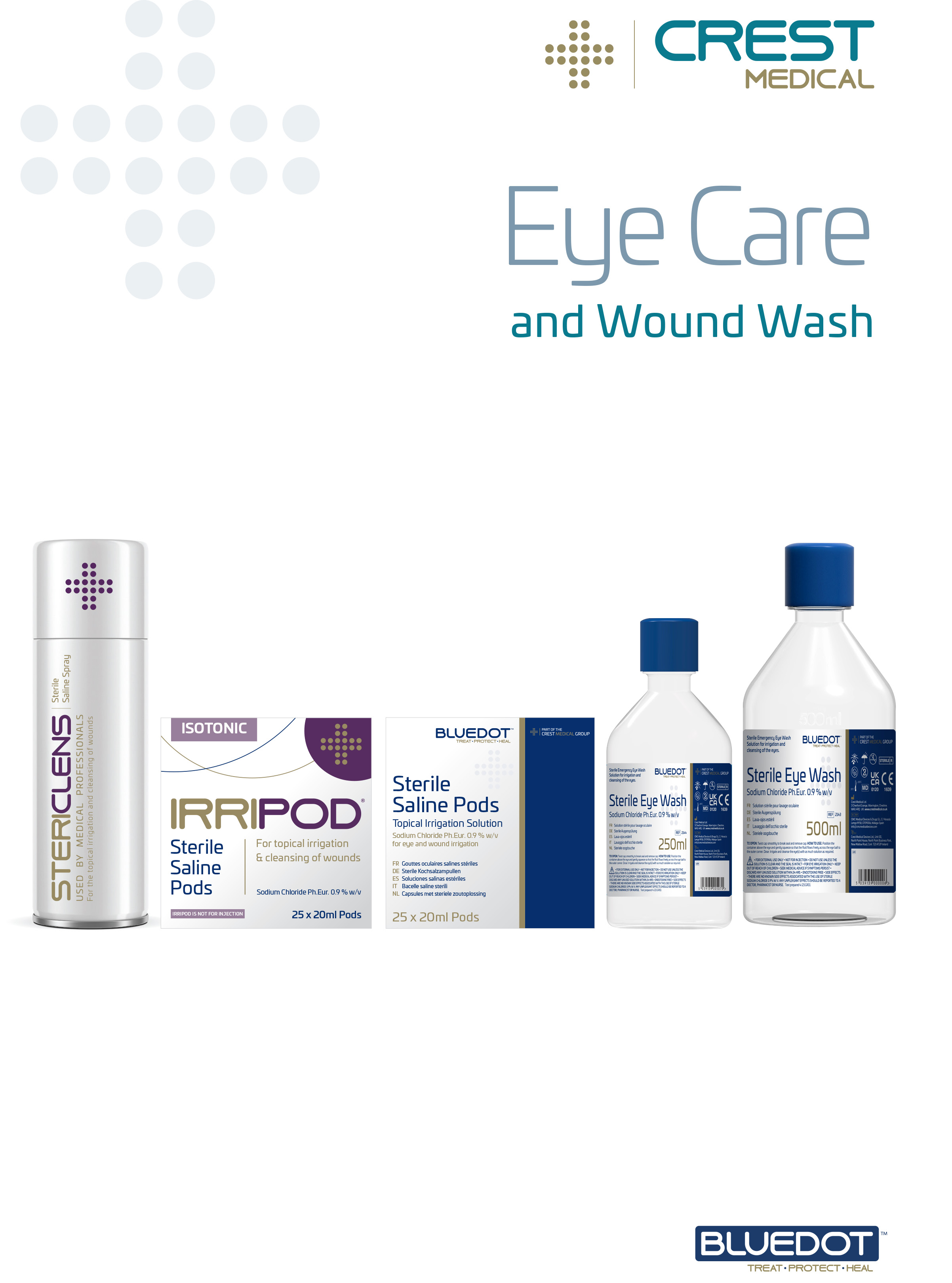 Blue Dot Eye Wash Pod First Aid Kit in Piccolo Box